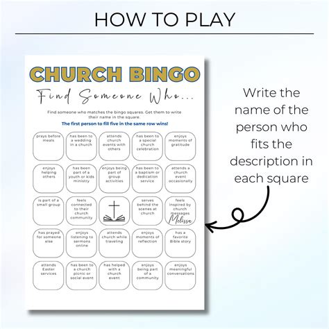 Church Group Bingo Game Find Someone Who Christian Edition 100 Unique
