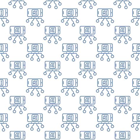 Premium Vector Ai In Smartphone Vector Phone With Artificial Intelligence Thin Line Seamless