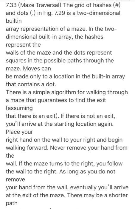 Solved Maze Traversal The Grid Of Hashes And Dots Chegg