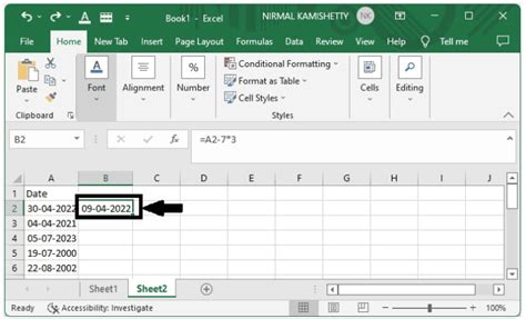 How To Add Or Subtract Weeks To A Date In Excel