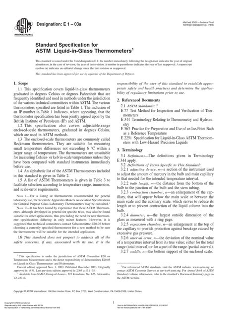 Norma Astm E1 Pdf Thermometer Celsius