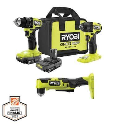 Ryobi One Hp 18v Brushless Cordless Compact 1 2 In Drill Driver Right Angle Drill Impact Wrench