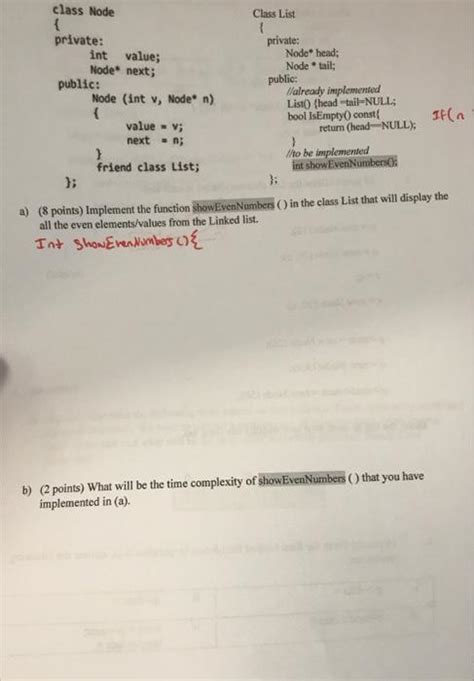 Solved Class Node Private Int Value Node Next Public