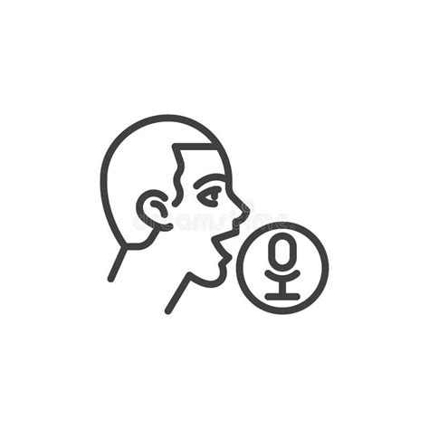 Voice Recognition System Line Icon Stock Vector Illustration Of
