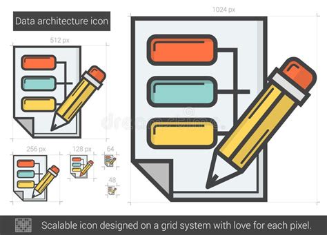 Data Architecture Line Icon Stock Vector Illustration Of Network Icon 85938263