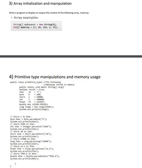 Solved 3 Array Initialization And Manipulation Write A