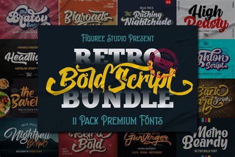Retro Bold Script Bundle 2287213