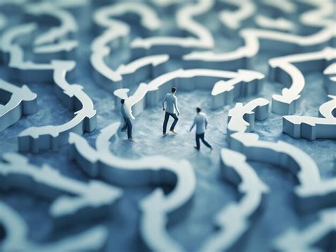 A 3d Illustration Of People Navigating Through A Complex Maze Symbolizing The Challenges And