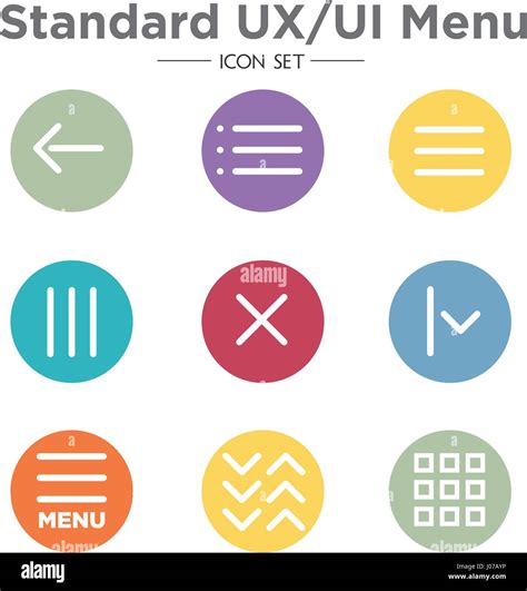 Flat Menu Icon Illustration For Website Navigation Stock Vector Image And Art Alamy