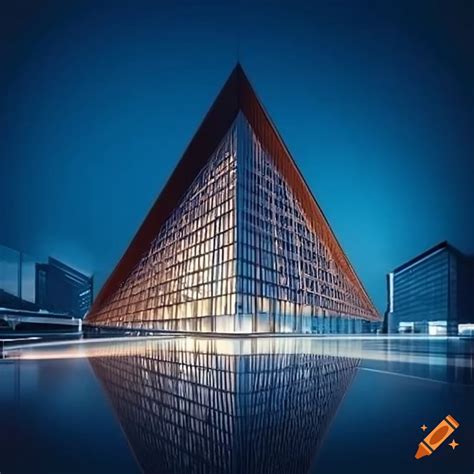 Modern Metallic Triangular Building On Craiyon