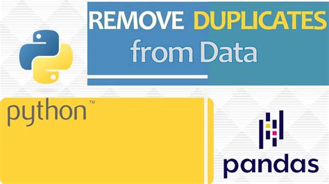 How To Remove Duplicates From Data Using Python Youtube