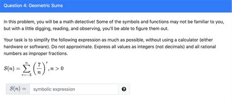 Solved Question 4 Geometric Sums In This Problem You Will