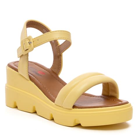 Дамски сандали на платформа Ts2024 14 Yellow жълт Дамски обувки на достъпни цени Obuvnazona Bg