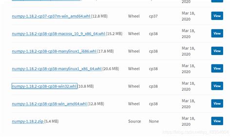 Window10系统下在python38中安装numpy库教程python38对应的numpy版本 Csdn博客