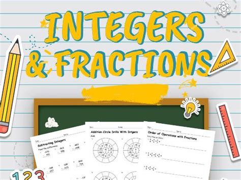 Integers And Fractions Practice Problems Grades 5 Teaching Resources
