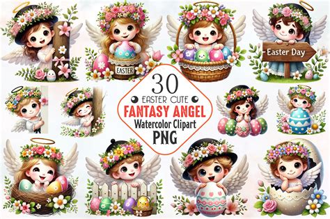 Easter Angels Clipart Bundle Angel Png Graphic By Robertsart · Creative Fabrica