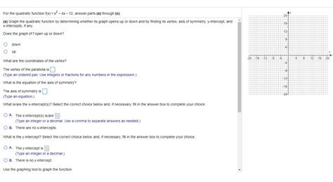 Solved For The Quadratic Function F X X2 4x 12 Answer