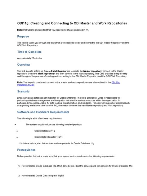 Odi11g Steps To Learn Pdf Oracle Database Database Schema