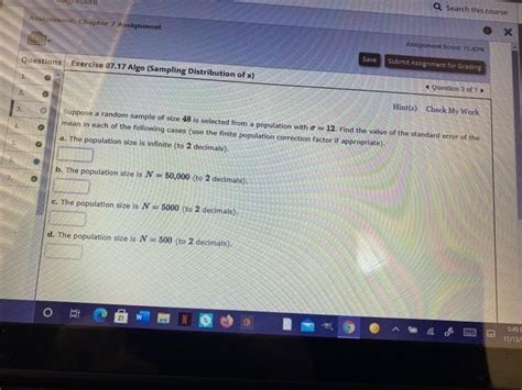 Solved Assignment Score 71429 Estions Save Exercise 0717
