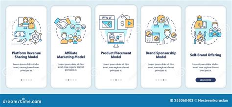 Creator Business Models Onboarding Mobile App Screen Stock Vector Illustration Of Income