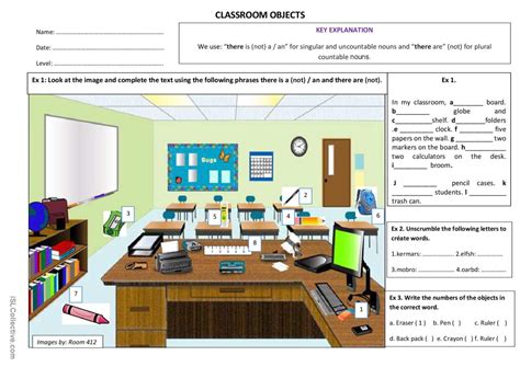 Classroom Objects There Is Not A … English Esl Worksheets Pdf And Doc