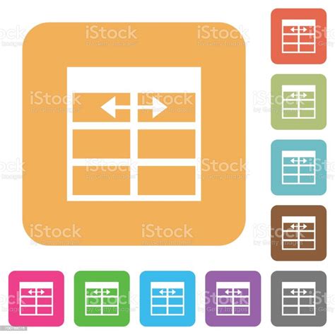 Spreadsheet Adjust Table Column Width Rounded Square Flat Icons Stock Illustration Download
