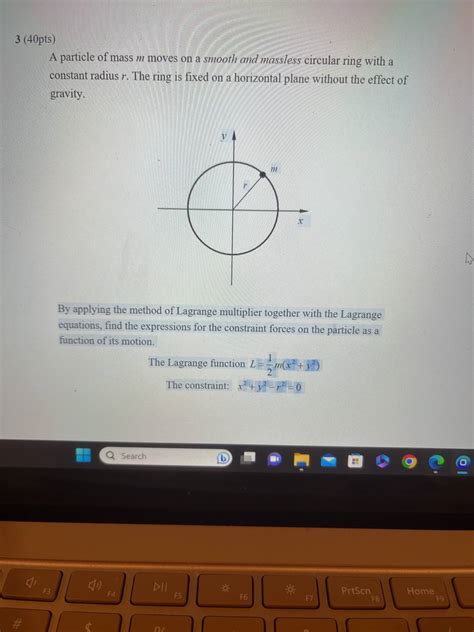 Solved Pts A Particle Of Mass M Moves On A Smooth And Chegg
