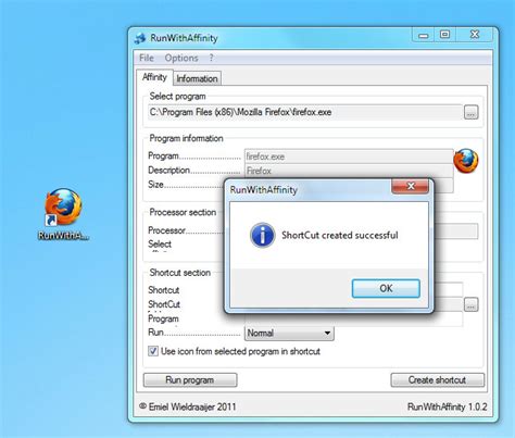 Create Shortcut Of Programs To Run With Defined CPU Affinity Windows
