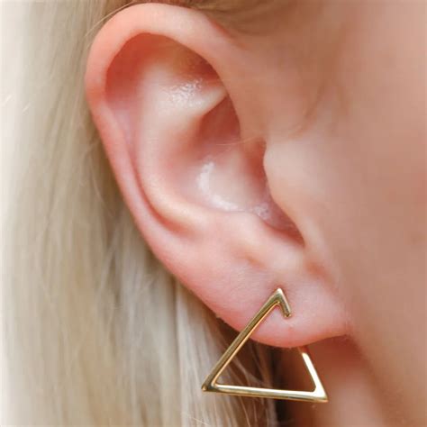 Small Triangle Hoops Triangle Earrings Jewelry Gold Jewelry Sets