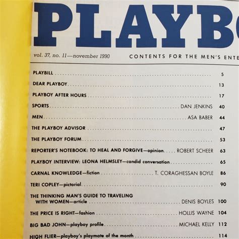 Playboy November 1990 Leona Helmsley Teri Copley Lorraine Olivia Sex I Backroadpicking