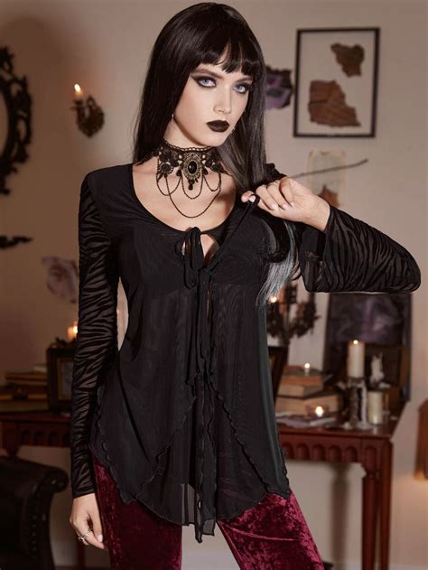 Zebra Striped Tie Front Sheer Top Without Bra In 2022 Sheer Top