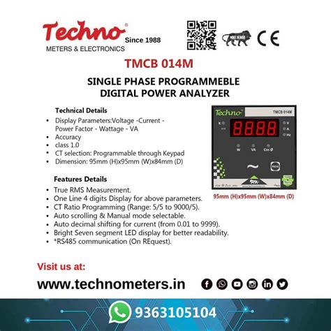 Single Phase Programmeble Digital Power Analyzer For Industrial Use Model Name Number Tmcb