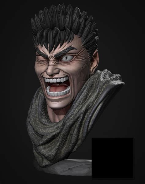 【剑风传奇 格斯胸像3d打印模型】 3d打印模型下载 3d打印模型库 Enjoying3d模型网