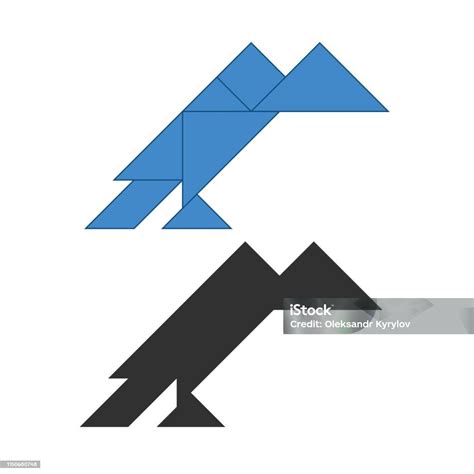 독수리 탱 그램 전통적인 중국 해 부 퍼즐 일곱 타일링 조각기하학적 모양 삼각형 사각형 마름모 평행 사변형 분석 기술을 개발