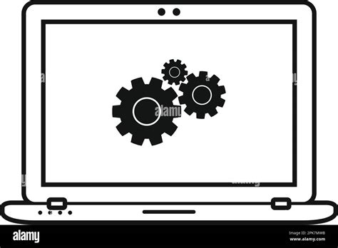 Computer Settings Line Icon Flat Style Vector Eps Stock Vector Image