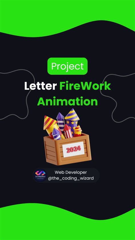 the coding wizard web development and ai 1m🎯 letter firework animation 🎆 source code link