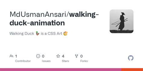 Github Mdusmanansariwalking Duck Animation Walking Duck 🦆 Is A Css Art 🎨