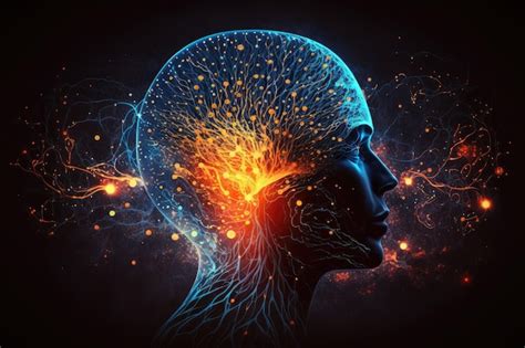 Premium Photo Astral Body Woman Silhouette Bust At Abstract Space Background Neural Network Ai