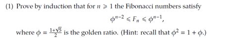 Solved Prove By Induction That For N The Fibonacci Chegg Com