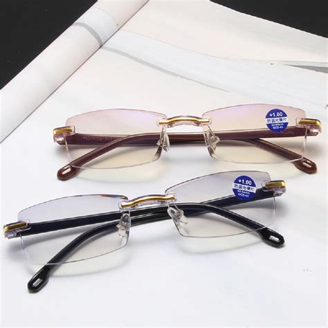 Anti Blue Light Blocking Rimless Readingglasses Women Men Square