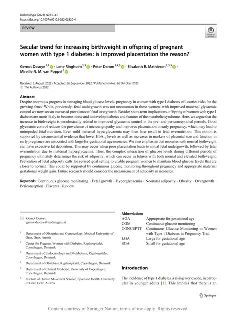 Pdf Secular Trend For Increasing Birthweight In Offspring Of Pregnant