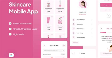 Skincare Mobile App Part 2 Ux And Ui Kits Ft Mobile And Skin Envato