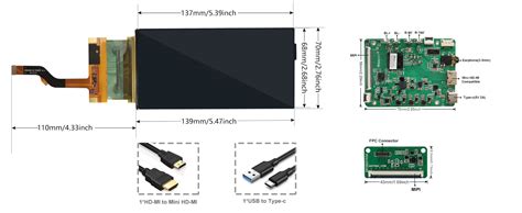 Wisecoco 6 Inch Flexible Screen Upgraded Version 2k 2880x1440 Oled Bendable Display