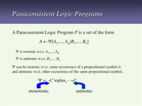 Ppt Paraconsistent Logic Programs Powerpoint Presentation Free Download Id 6980853