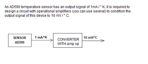 An Ad590 Temperature Sensor Has An Output Signal Of