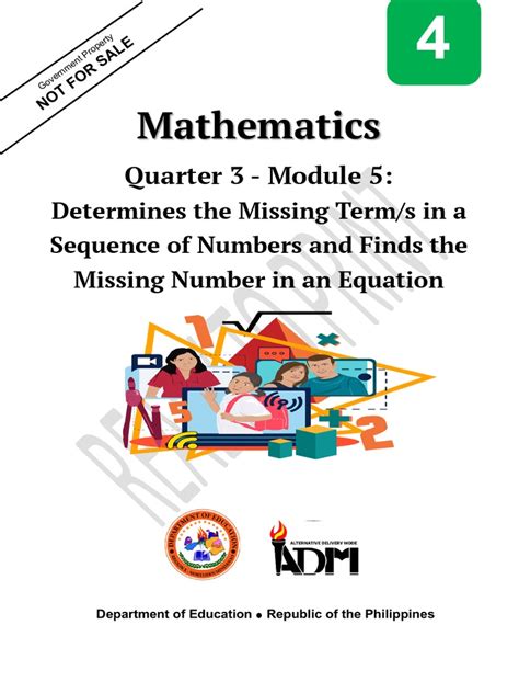 Math4 Q3 Mod5determine The Missing Terms In A Sequence Of Numbers V5 Download Free Pdf