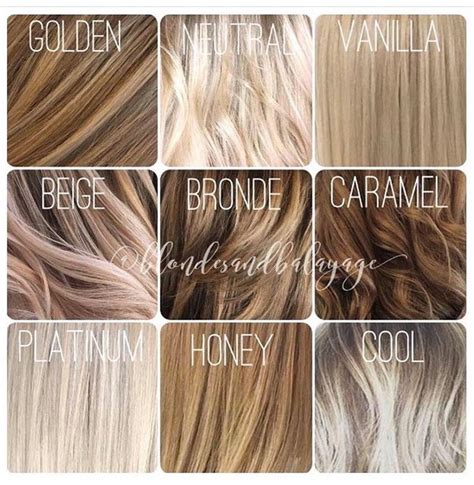 Different Tones Of Blonde Highlights Types Of Blonde Tones Hair