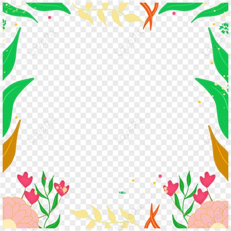 추상 손으로 그린 잎 꽃 일러스트 봄 테두리입니다장식그래픽 Png 일러스트 무료 다운로드 Lovepik