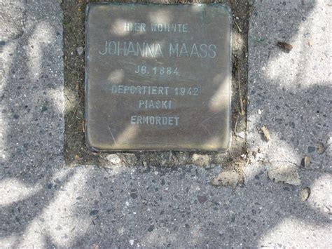 Johanna Maaß Maass Stolpersteine In Berlin