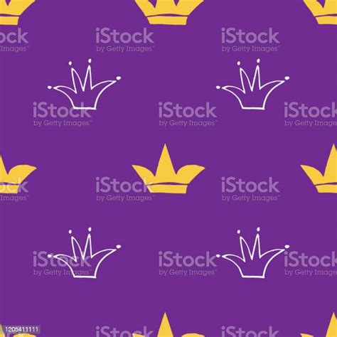 크라운 원활한 패턴 손으로 그린 로얄 낙서 배경 벡터 일러스트 고풍스런에 대한 스톡 벡터 아트 및 기타 이미지 고풍스런